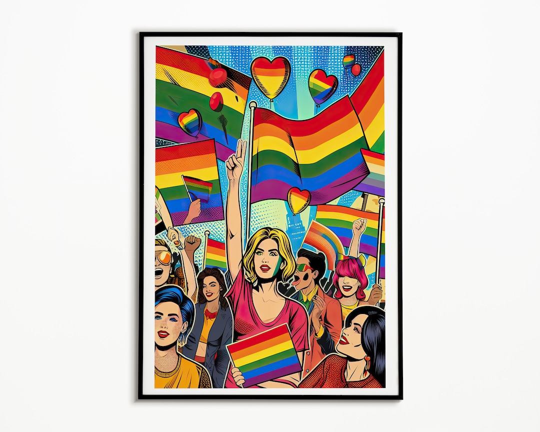 Pride Print Inclusive Pride Flag Pride Home Decor LGBTQ Gift Queer Wall ...