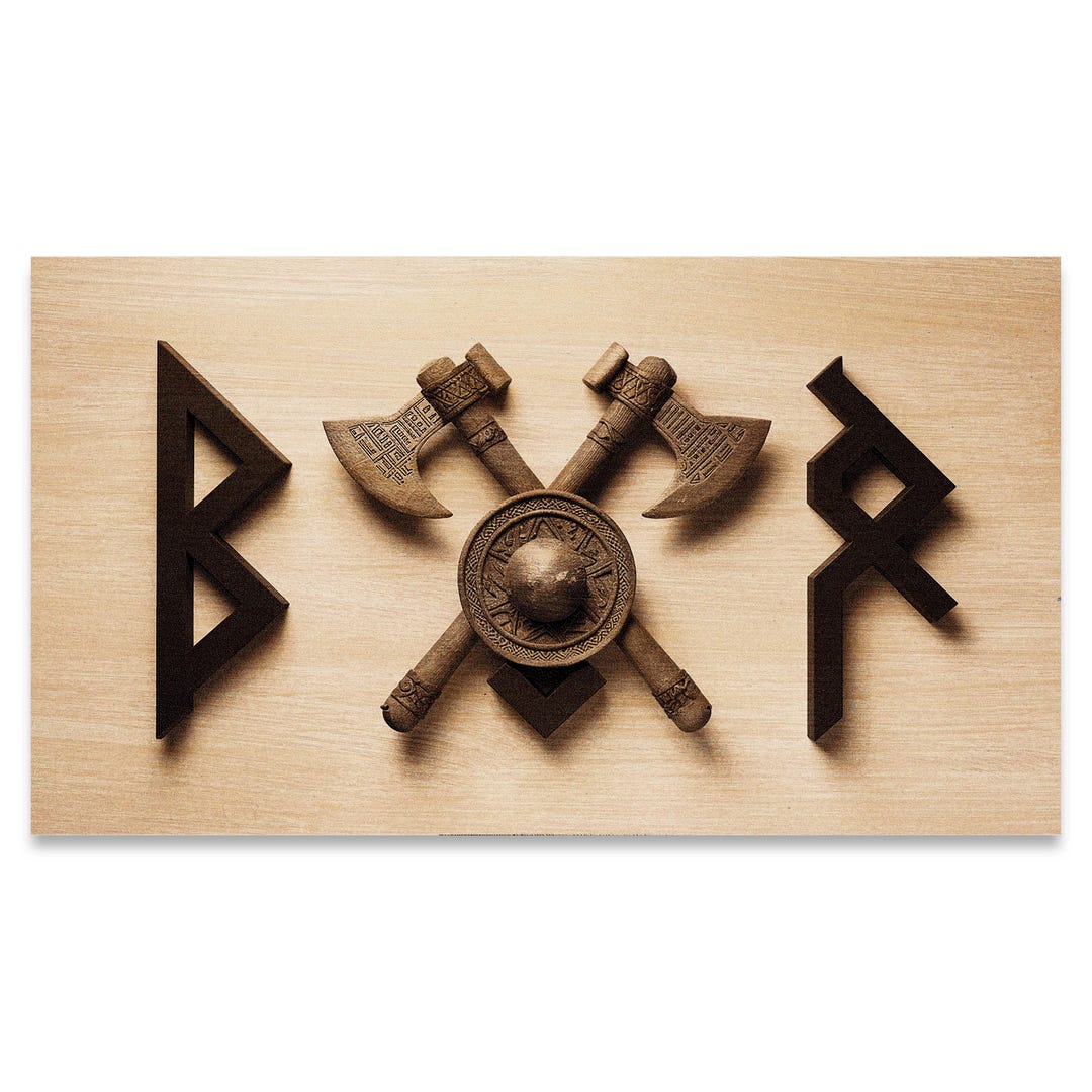 Viking Axe & Shield Rune Engraving PNG for Laser, CNC, Xtool, Lightburn ...