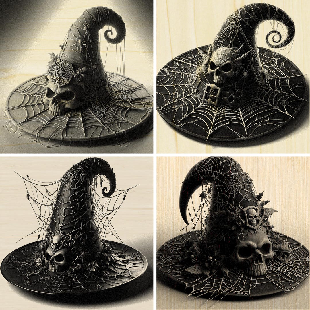 4 Halloween PNG Files for Laser Engraving | High-resolution Spooky ...