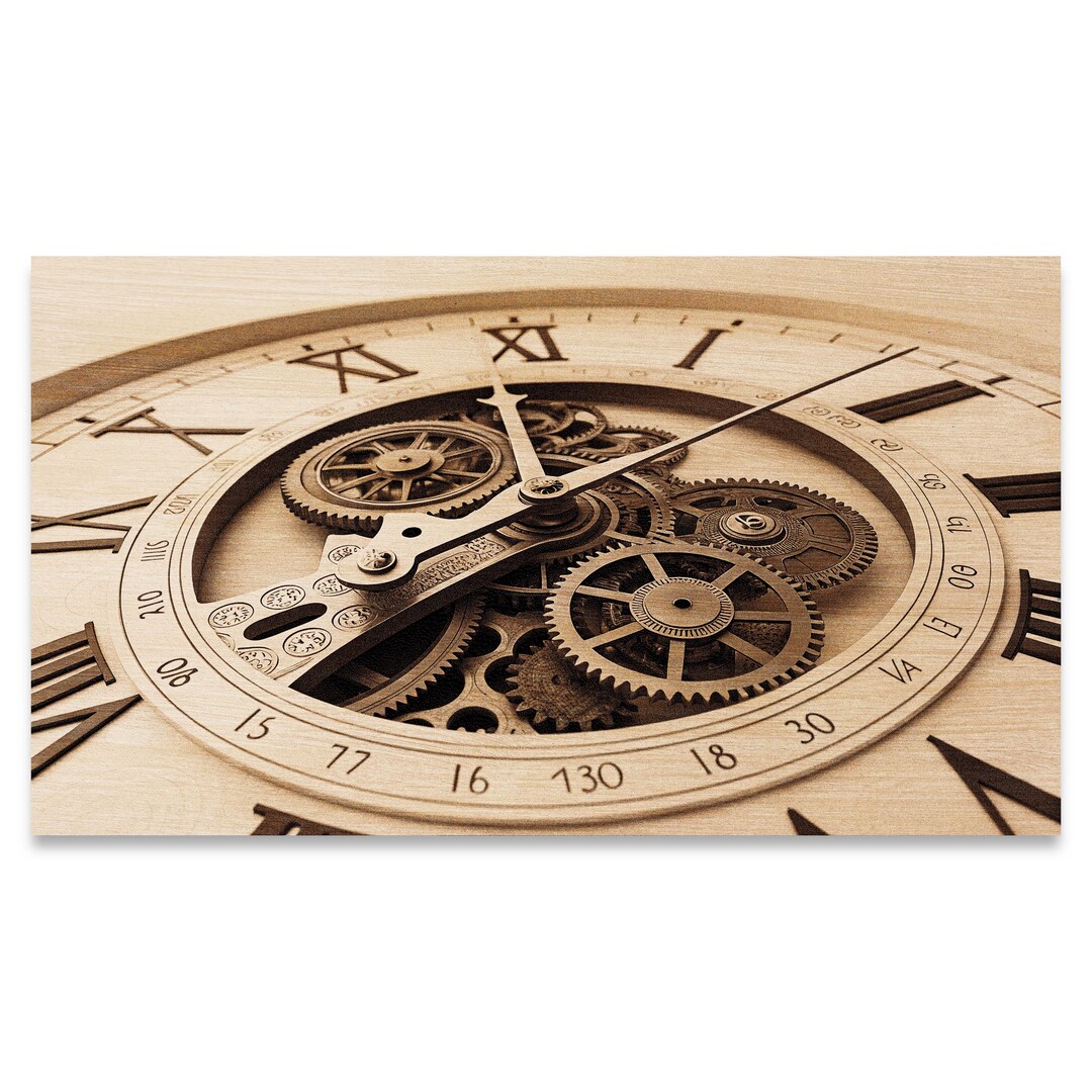 Steampunk Clock Engraving PNG for Laser, CNC, Xtool, Lightburn, Etching ...
