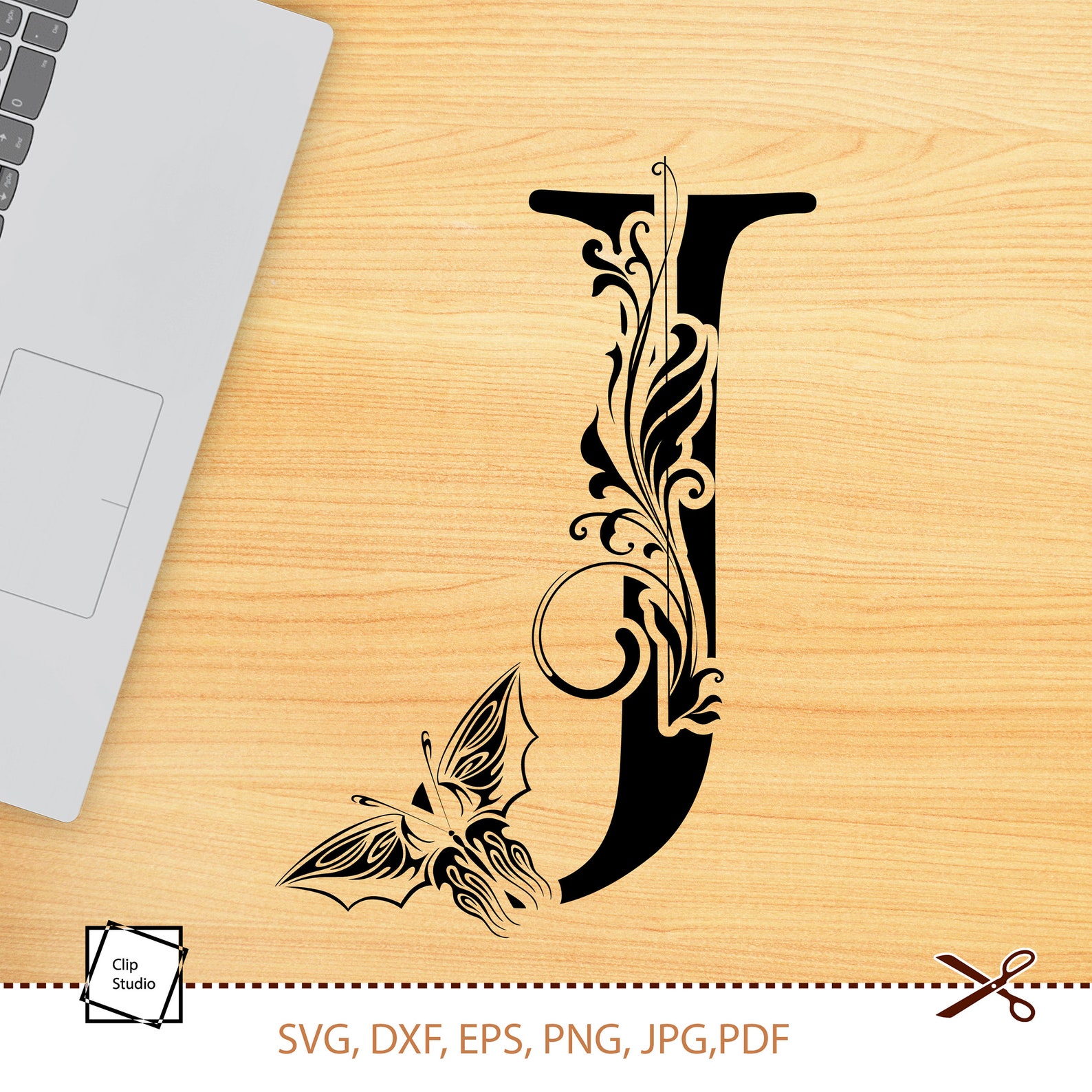 Botanical Alphabet Svg. Floral Letter J Svg. Cut File SVG - Etsy