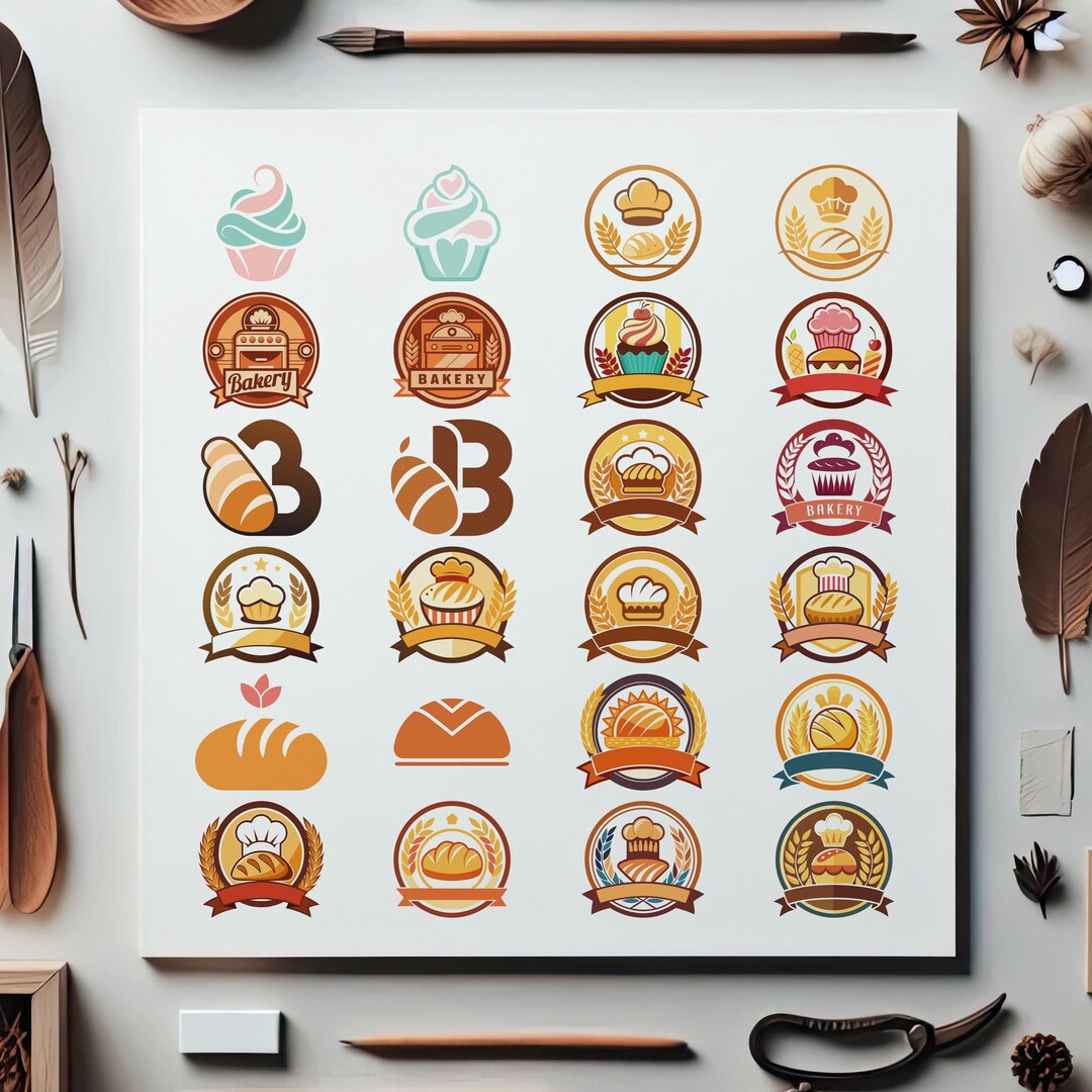 Bakery Logo SVG File Pack | Instant Download | Pastry Shop Emblem ...