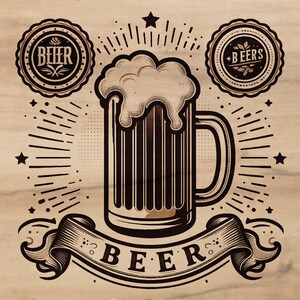 Beer 4 Png Files for Laser Engraving CNC, CO2, Lightburn, Glowforge ...