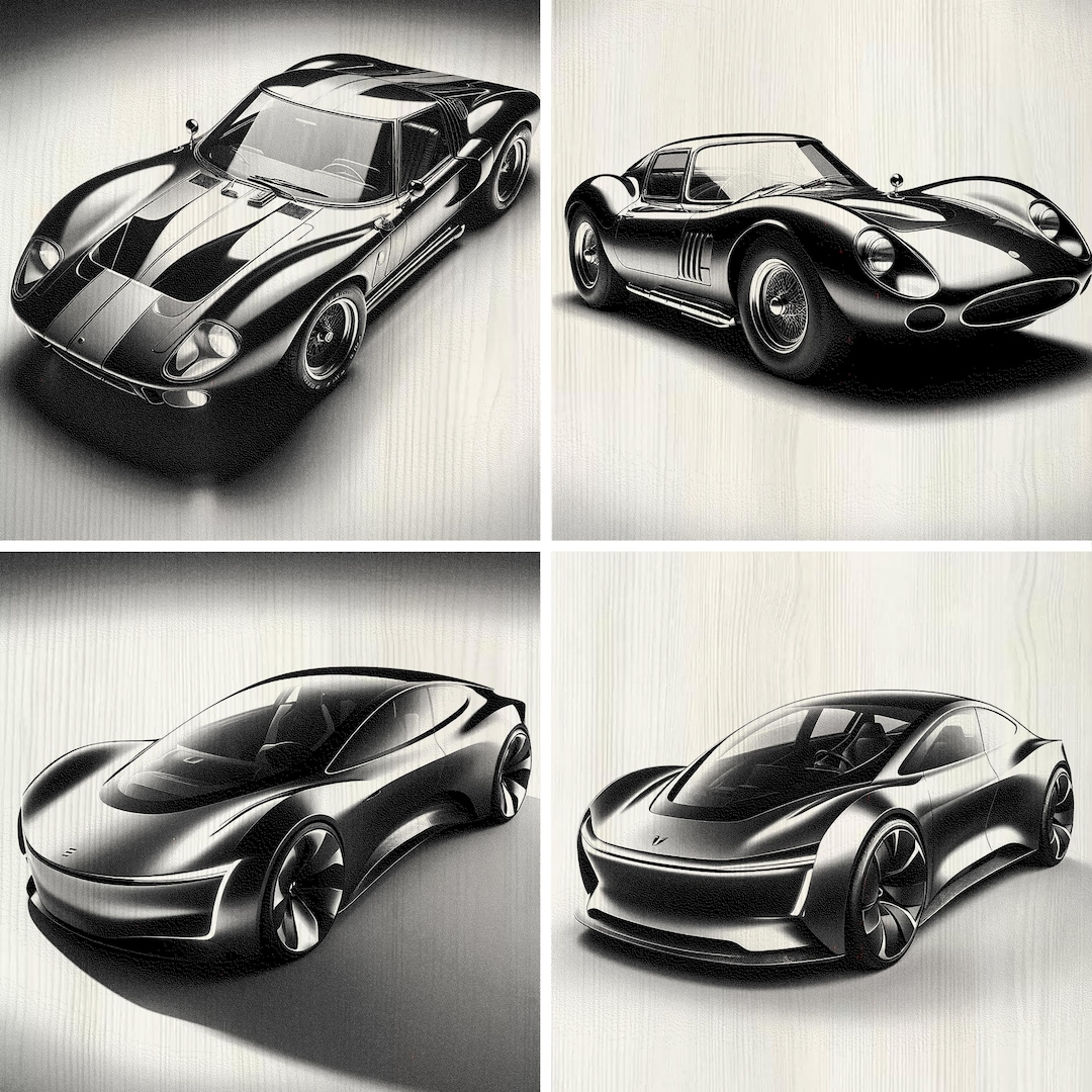 Car 4 PNG Files Set for Laser Engraving - CNC, CO2, DIY Engraving Art ...