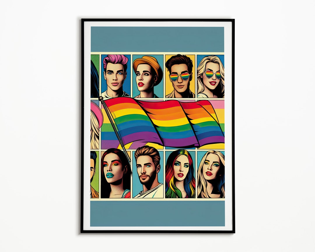 Pride Print Inclusive Pride Flag Pride Home Decor LGBTQ Gift Queer Wall ...