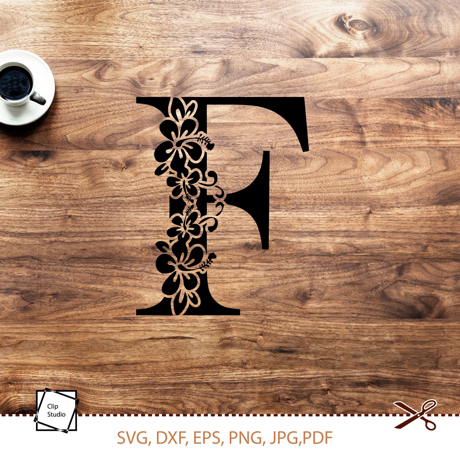 Botanical Alphabet Svg. Floral Letter F Svg. Cut File SVG - Etsy