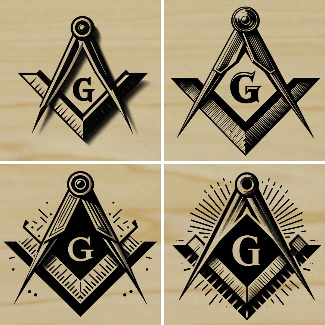 Masonic 4 Png Files for Laser Engraving CNC, CO2, Lightburn, Glowforge ...