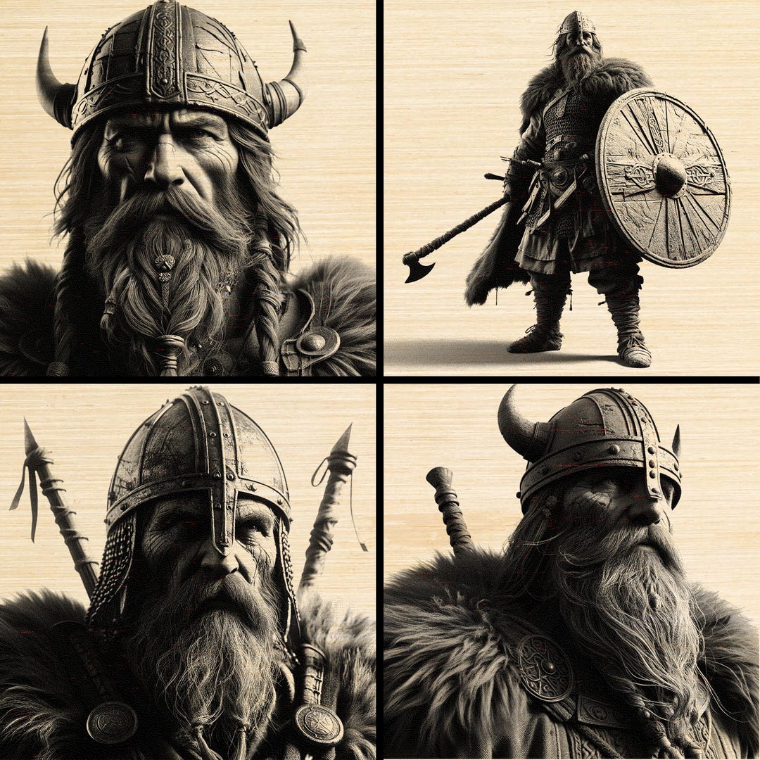 Set of 4 Viking Laser Engraving PNG Files - Intricate Norse Designs for ...