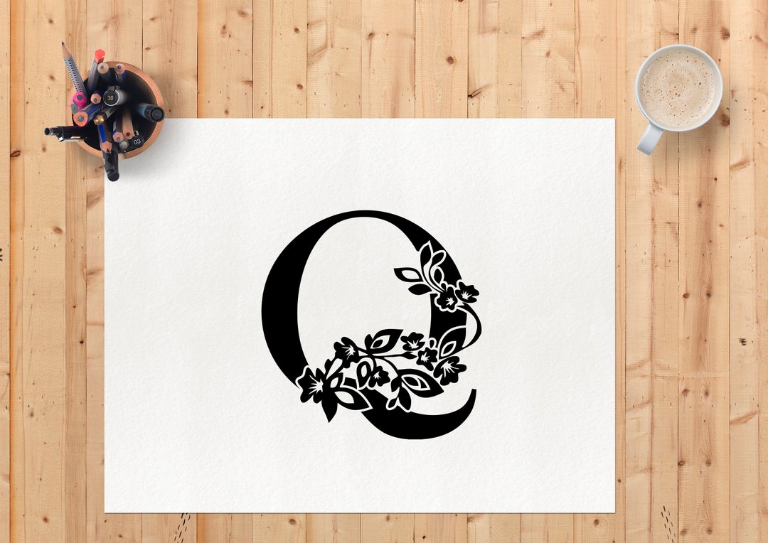 Botanical Alphabet Svg. Floral Letter Q Svg. Cut File SVG - Etsy