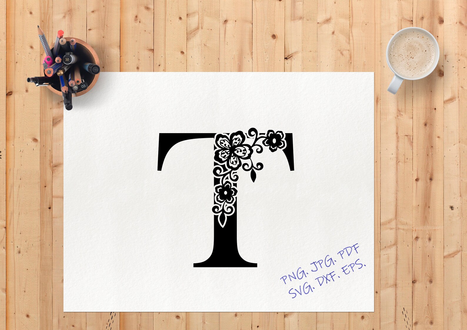 Botanical Alphabet Svg. Floral Letter T Svg. Cut File SVG - Etsy