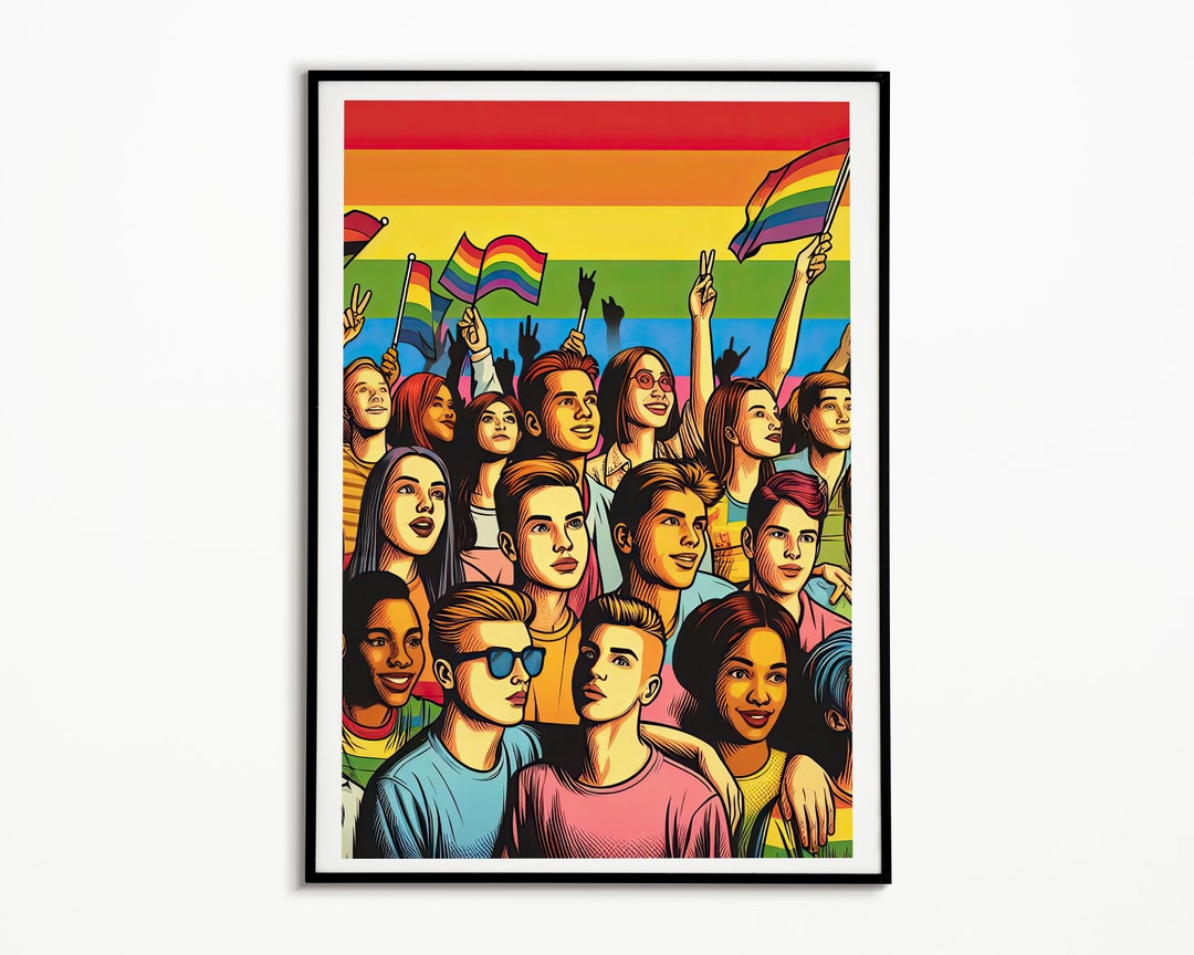 Pride Print Inclusive Pride Flag Pride Home Decor LGBTQ Gift Queer Wall ...