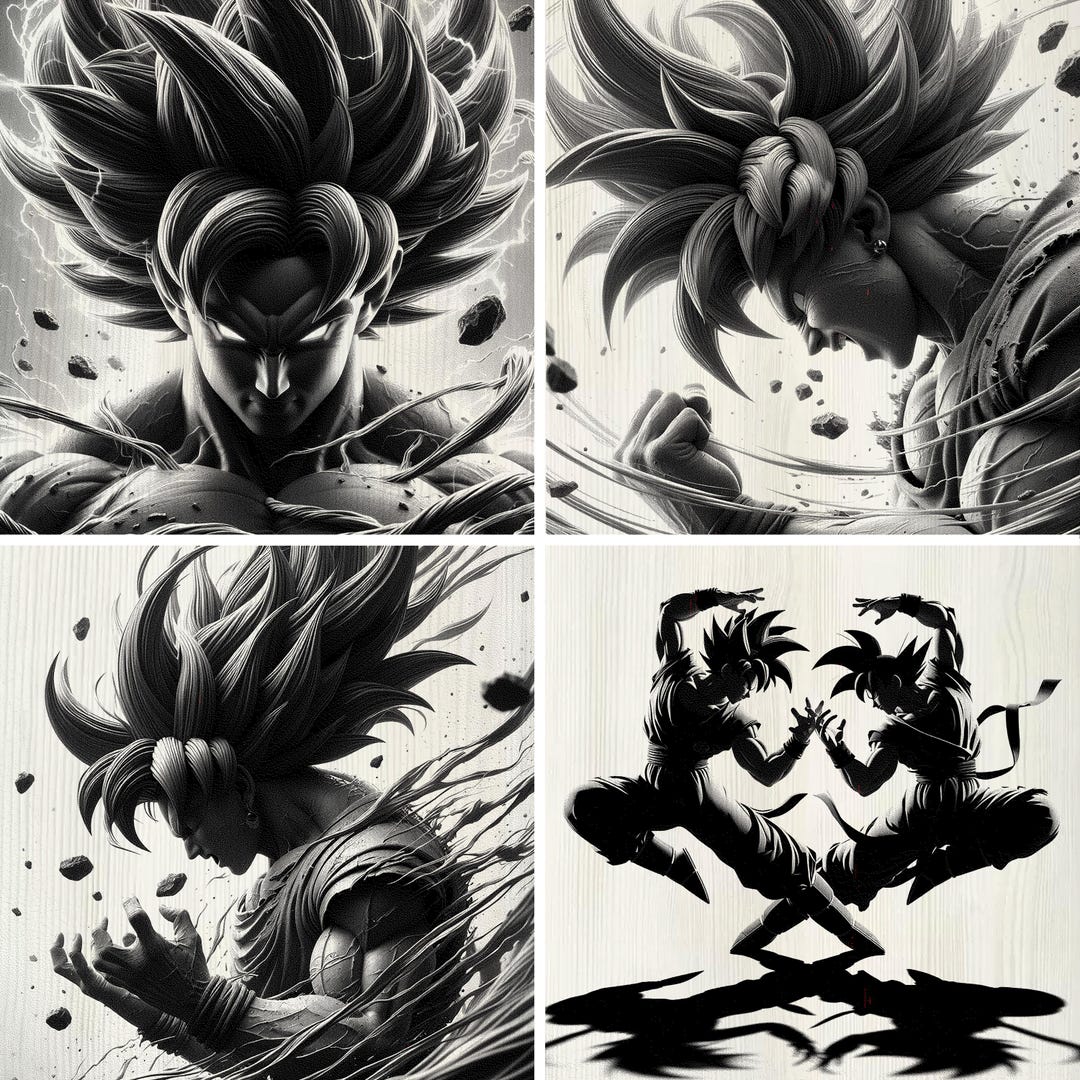 Anime Dragon Ball 4 PNG Files for Laser Engraving CNC, CO2, Lightburn ...