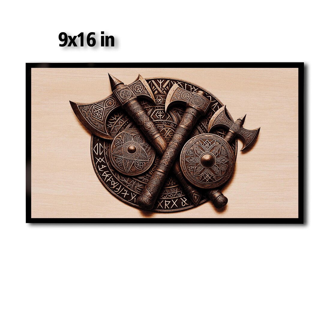 Viking Longship Rune Engraving PNG for Laser, CNC, Xtool, Lightburn ...