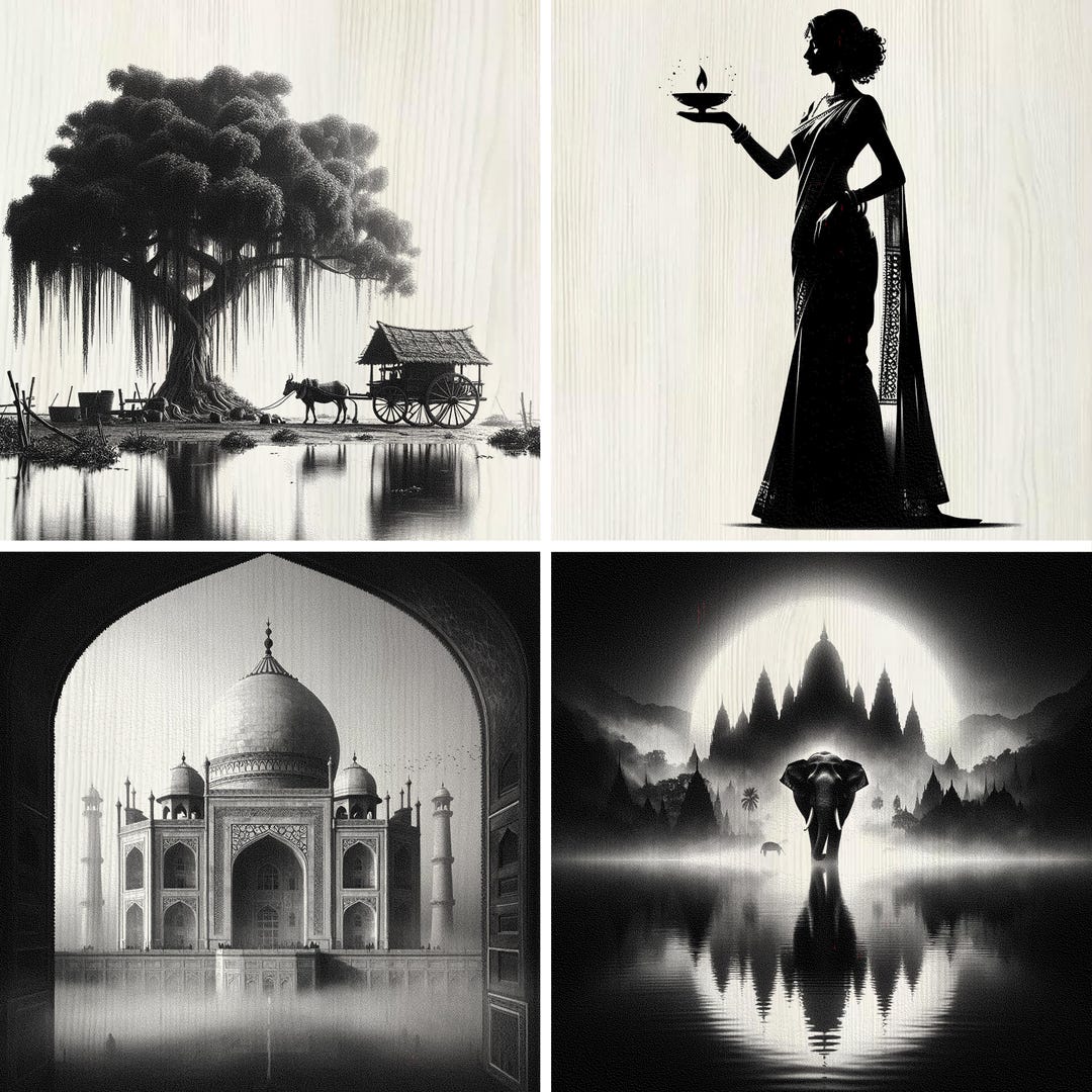 India 4 PNG Files for Laser Engraving - CNC CO2 DIY Indian Art, Symbols ...