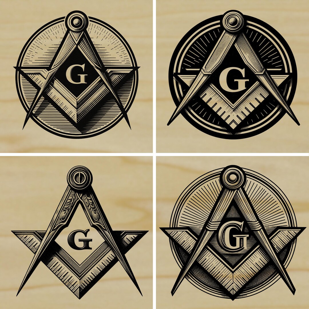 Masonic 4 Png Files for Laser Engraving CNC, CO2, Lightburn, Glowforge ...