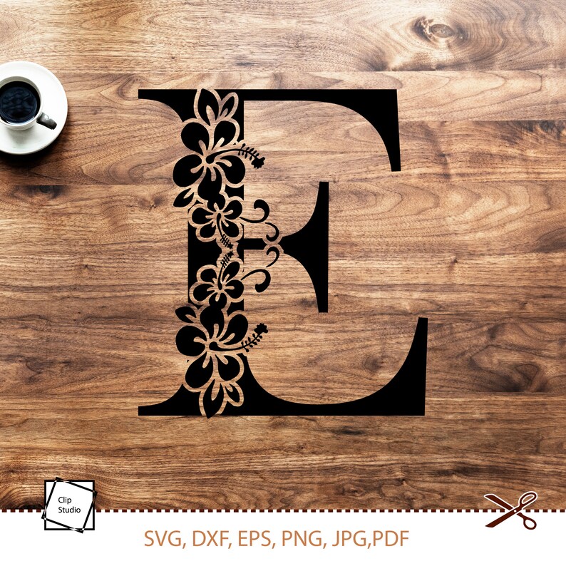 Botanical alphabet svg. Floral letter E svg. Cut file SVG | Etsy