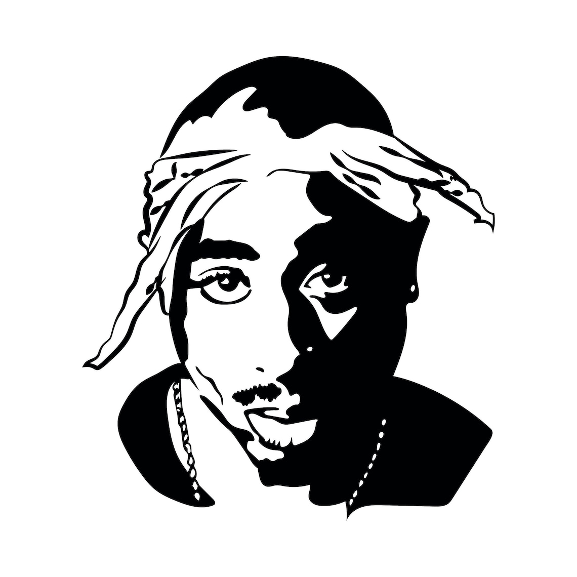 Hip Hop Tupac Amaru Shakur 2Pac Rapper 2Pac Stencil Makaveli | Etsy