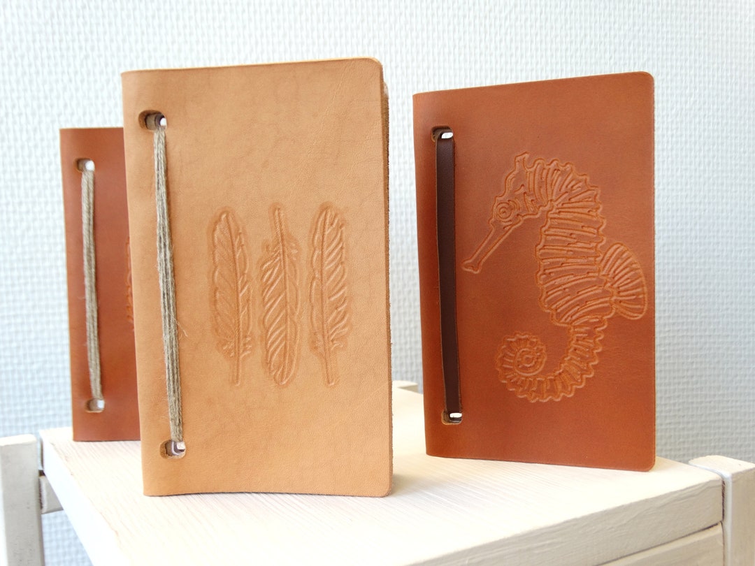 Small Leather Notebook With Customizable Pattern - Etsy