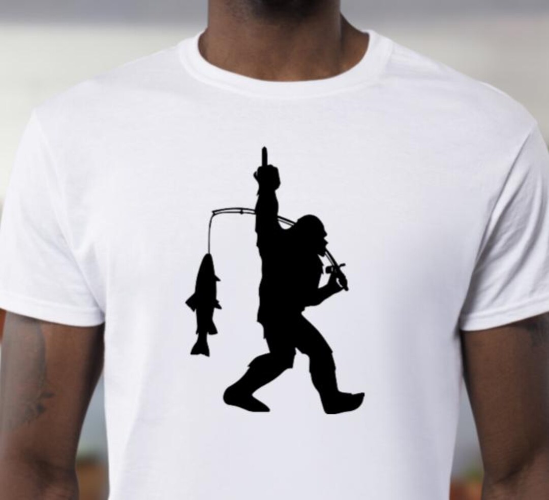 DIY Iron-on Vinyl: Bigfoot Middle Finger Fishing - Etsy