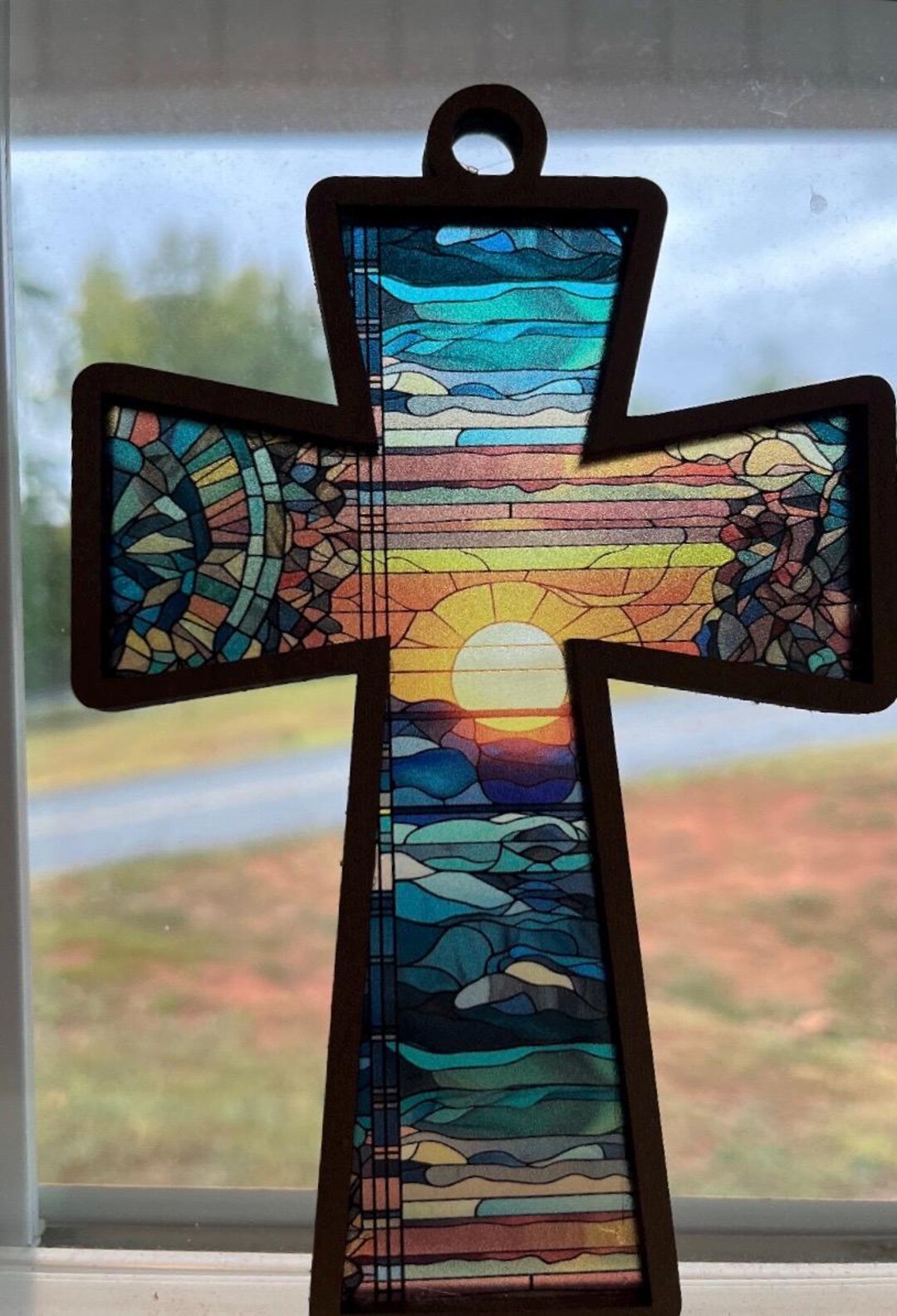 Suncatcher - Cross - Sunset - Etsy