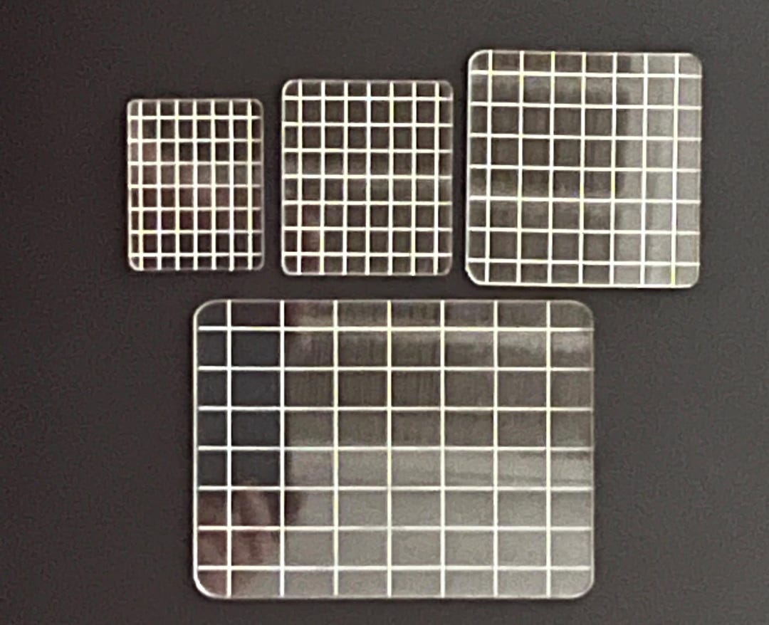 Clear Acrylic Stamp Blocks With Gridlines - Various Sizes Available - Etsy