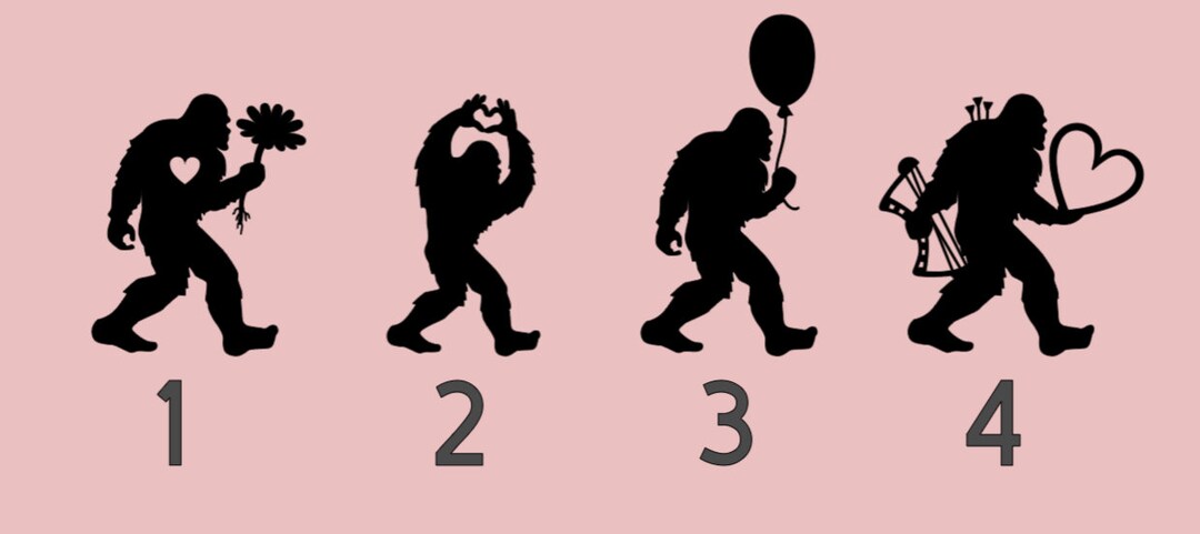 Bigfoot Love Silhouettes ( Your Choice) - Vinyl Decal for Cars ...