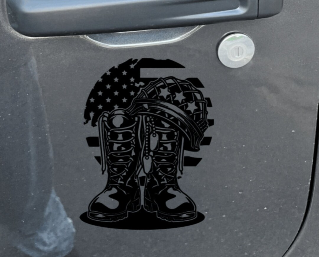 Combat Boots With Rounded Flag Vinyl Decal - Etsy