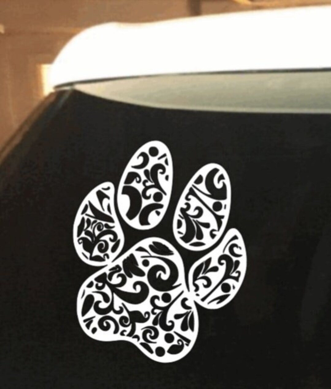 Paw Print Swirl Design Vinyl Decal - Etsy