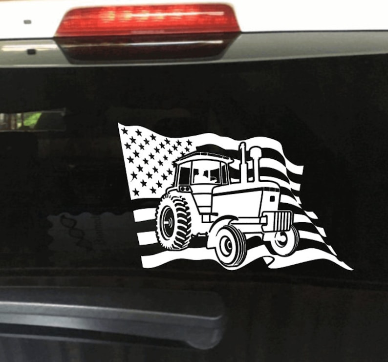 American Farmer Tractor Flag Vinyl Decal Free Shipping | Etsy
