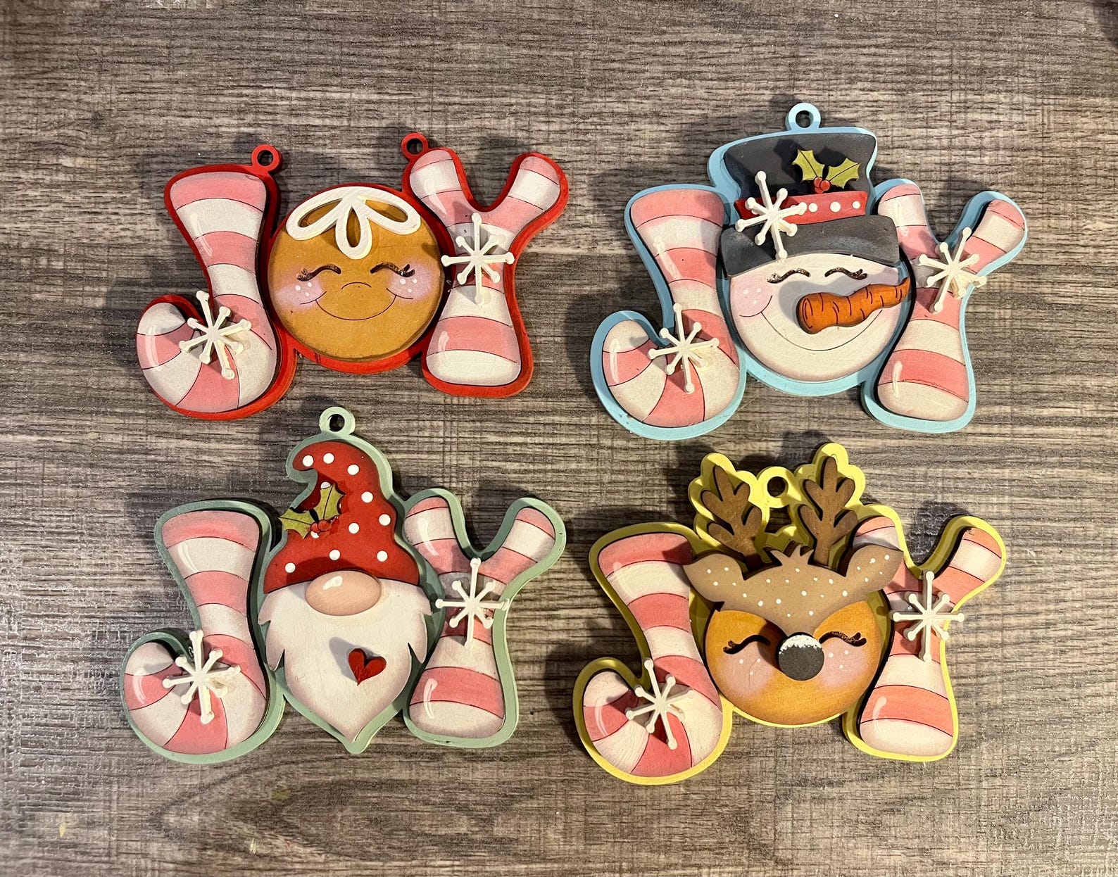 Ready to Paint - Joy Candy Cane Ornament - Etsy