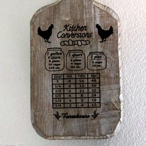 Farmhouse Kitchen Conversion Chart Vinyl Decal - Etsy
