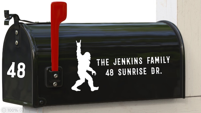 Mailbox Address Vinyl Decal - Bigfoot Rock and Roll - Etsy