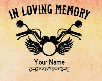 In Memory of Decal Motorcycle - Etsy