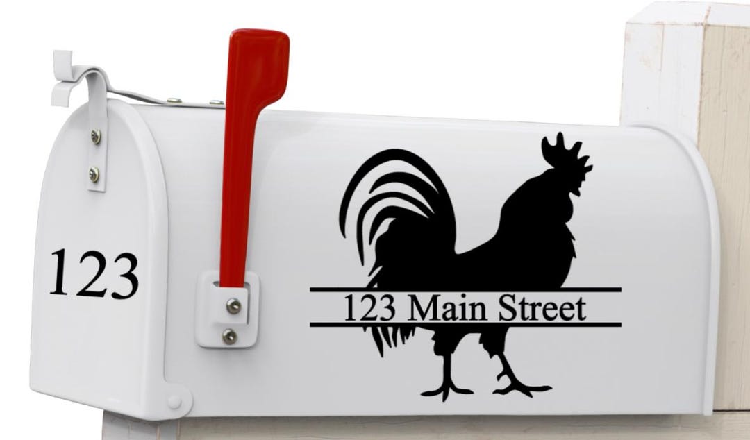 Mailbox Address Vinyl Decal - Rooster , Farm - Etsy