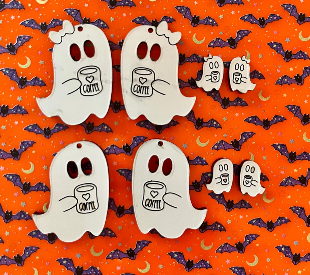 DIY - Boujee Ghosts With Coffee Mugs Acrylic Earring Blanks - Etsy