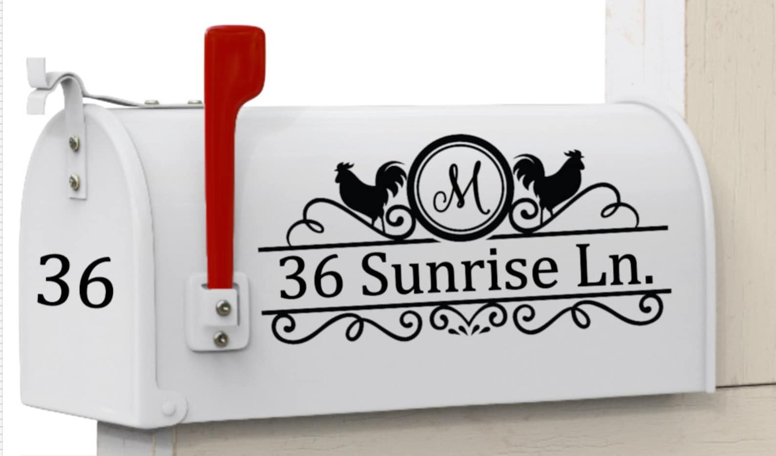Mailbox Address Vinyl Decal - Chicken Frame - Etsy
