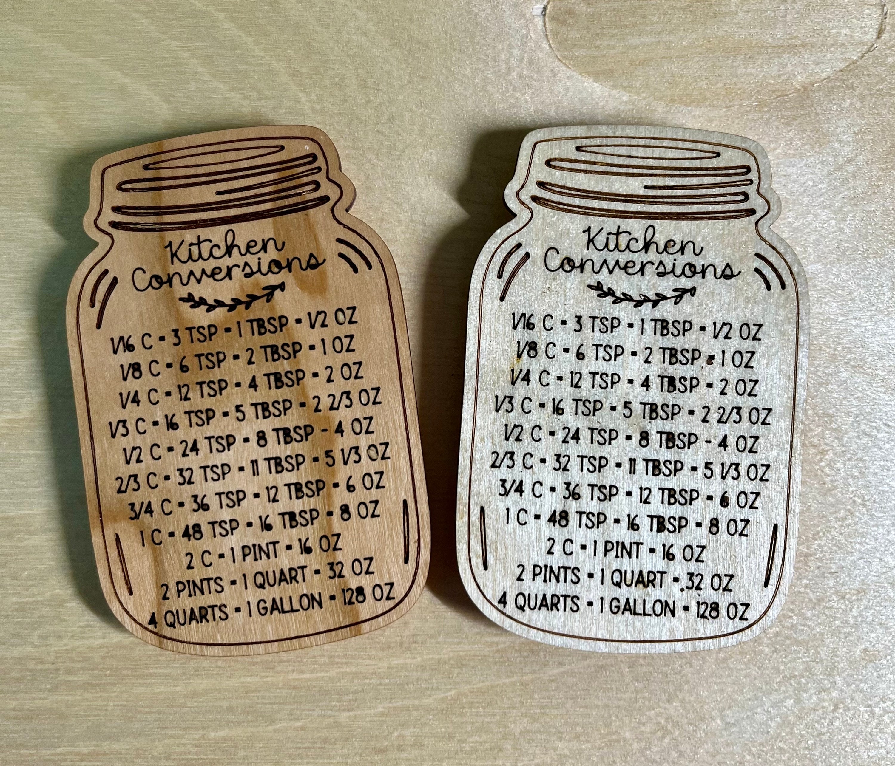 Kitchen Conversion Chart - Canning Jar Shaped Magnet - Etsy