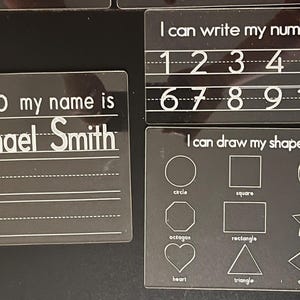 Acrylic Dry Erase Tracing Boards - Alphabet, Numbers, Shapes, Name - Etsy