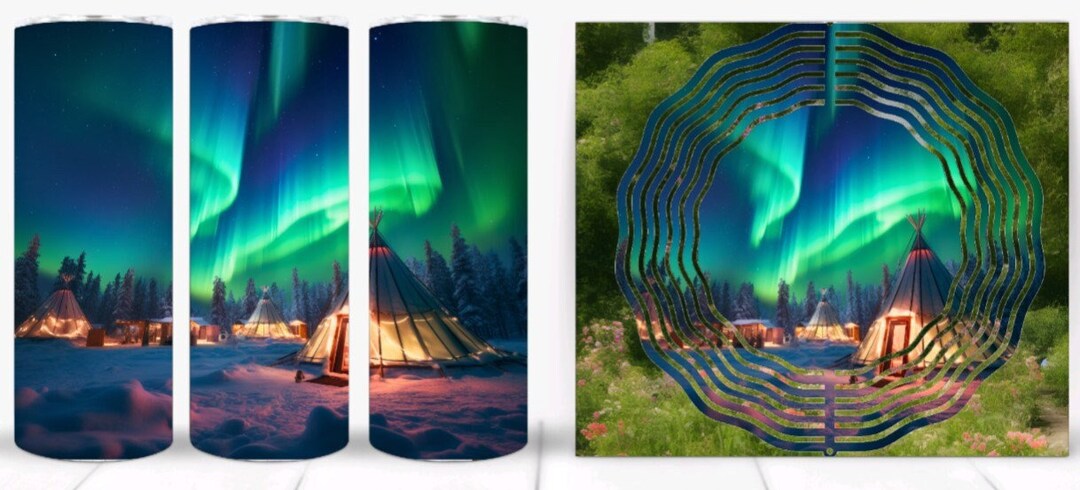 Ready to Press Sublimation Sheet Northern Lights With Tents - Etsy