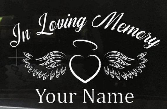 Memorial in Loving Memory Heart With Angel Wings Vinyl - Etsy