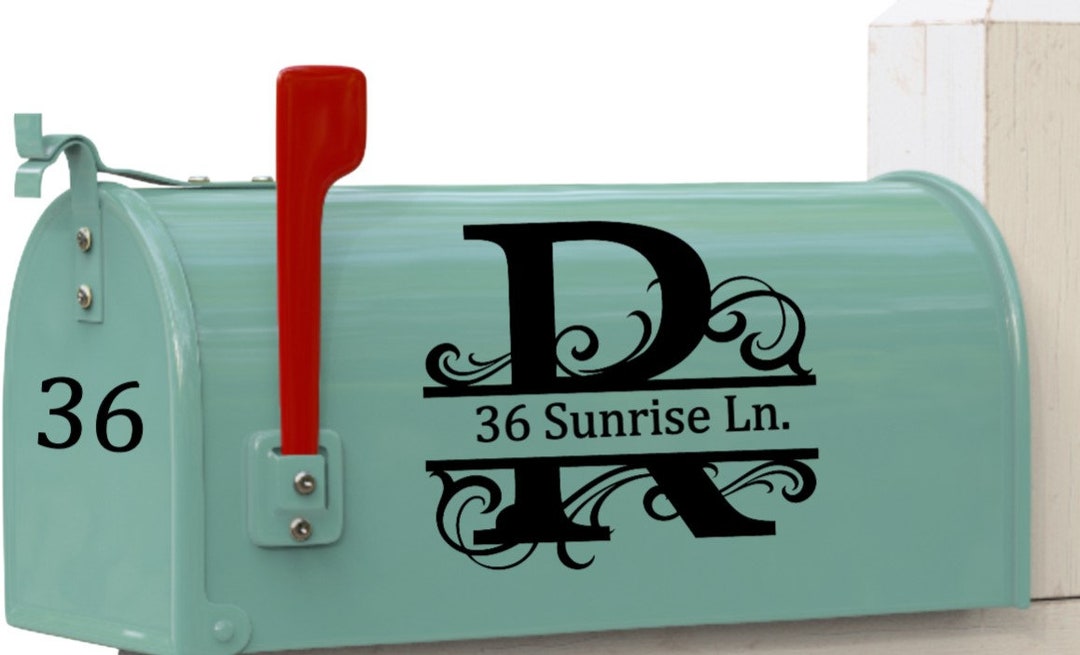 Mailbox Address Vinyl Decal - Monogram - Etsy