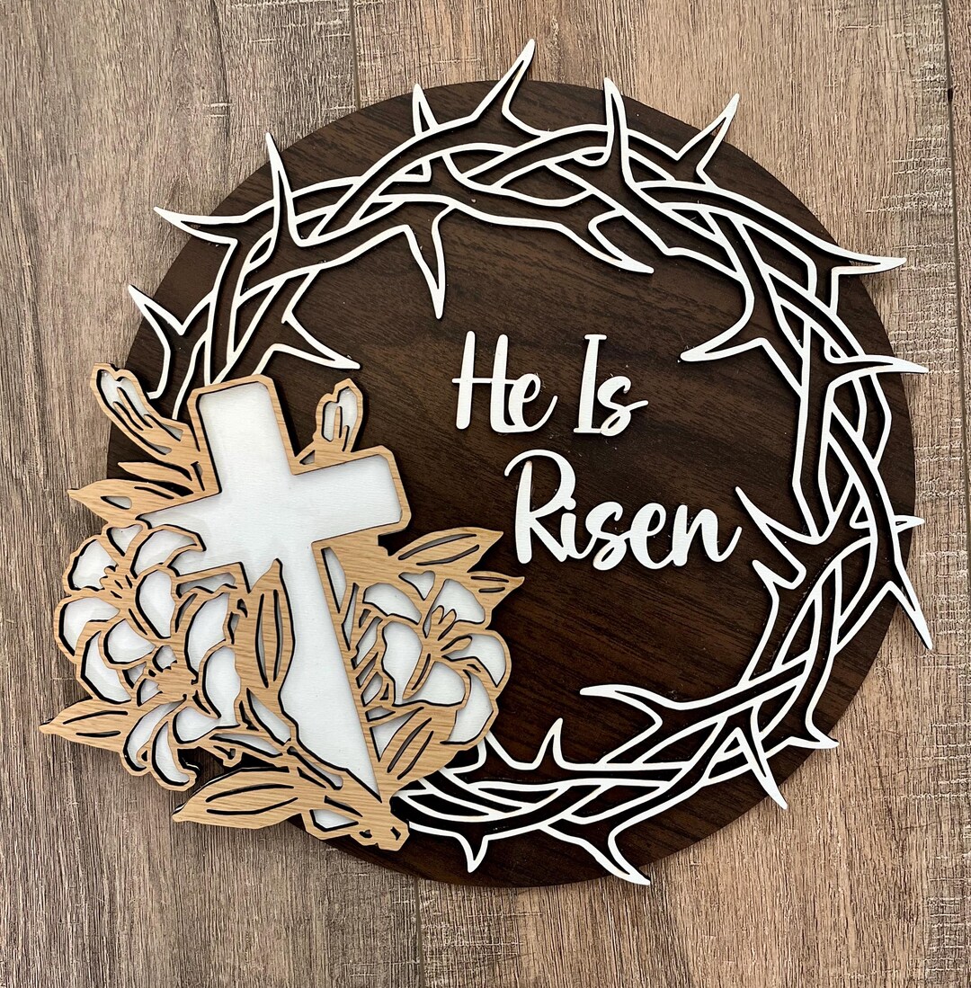 He is Risen - Crown of Thorns Easter Wall Decor - Etsy