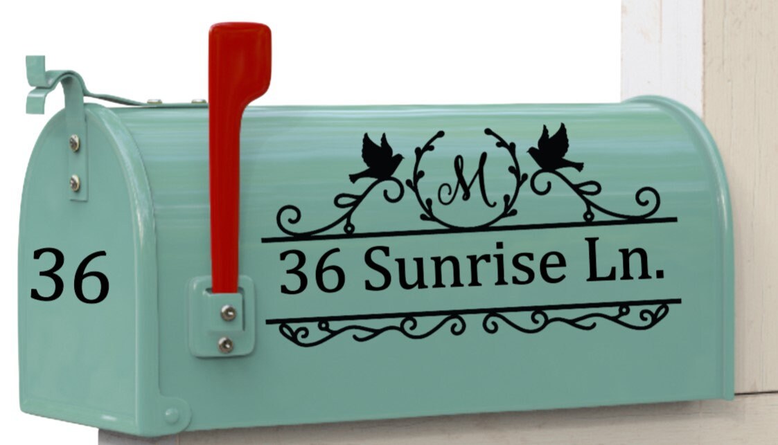 Mailbox Address Vinyl Decal - Birds Frame - Etsy