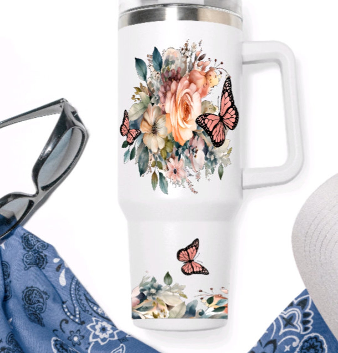 Ready to Press Sublimation Sheet Sheets for 40 Oz Mugs Vintage Flowers ...