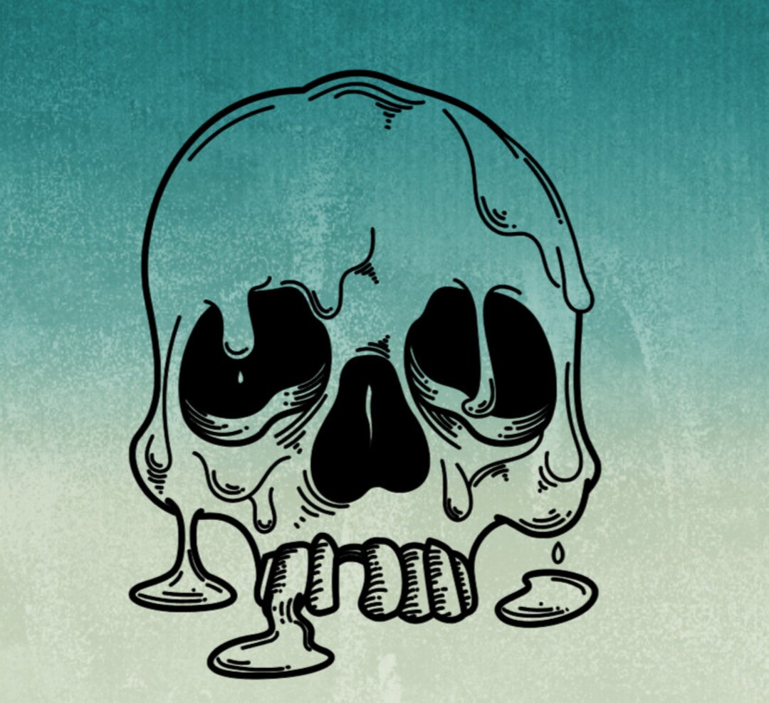 Melting Skull Vinyl Decal - Etsy