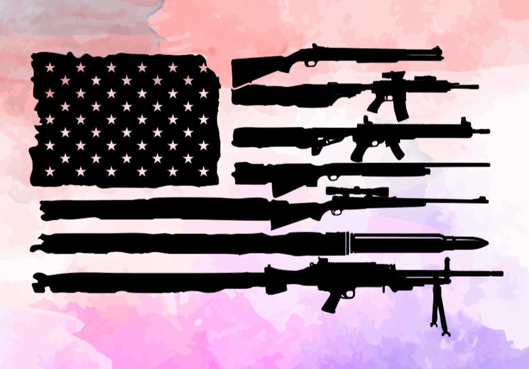 US Flag Guns Vinyl Decal - Etsy