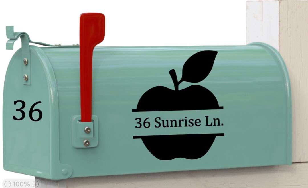 Mailbox Address Vinyl Decal - Apple - Etsy