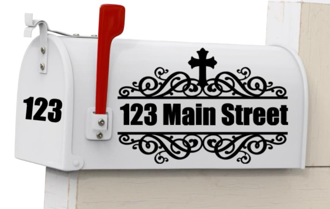 Mailbox Address Vinyl Decal - Cross, Religious , Church - Etsy