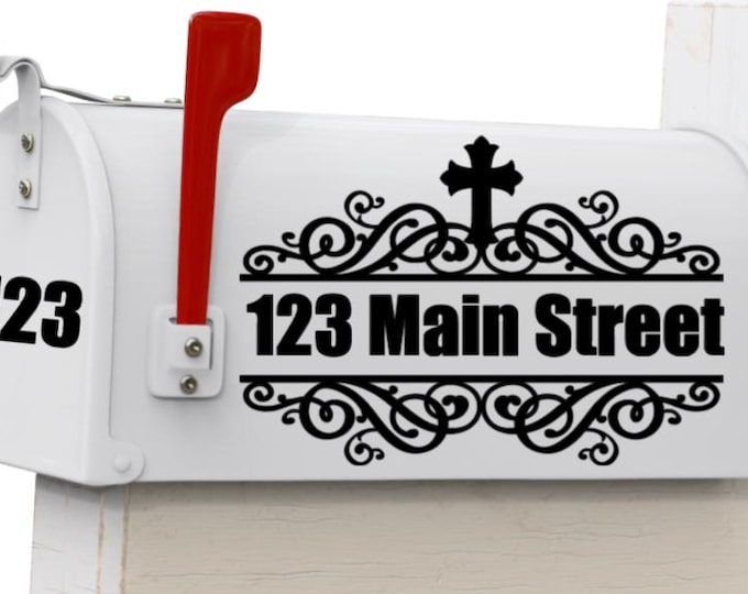 Mailbox Address Vinyl Decal - Cross, Religious , Church - Etsy