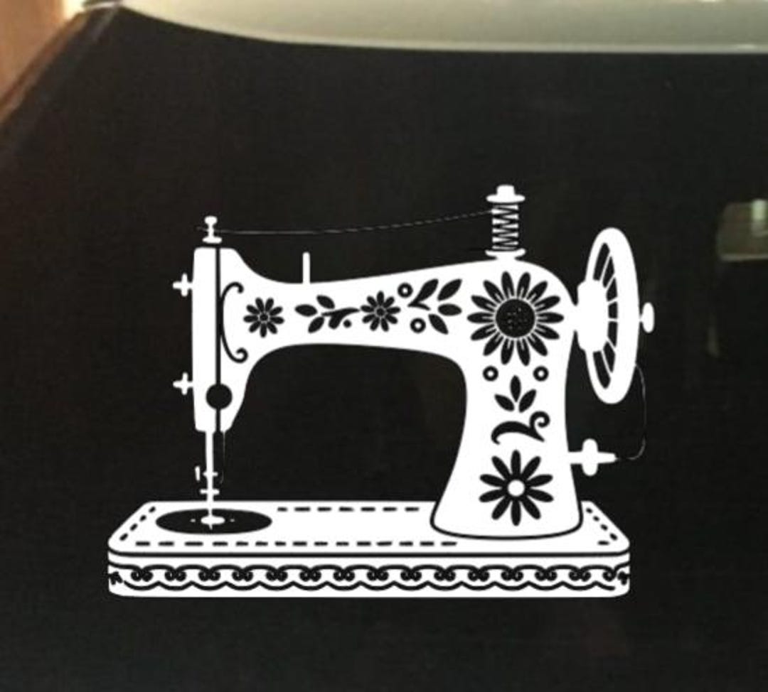 Floral Sewing Machine - Vinyl Decal - Etsy